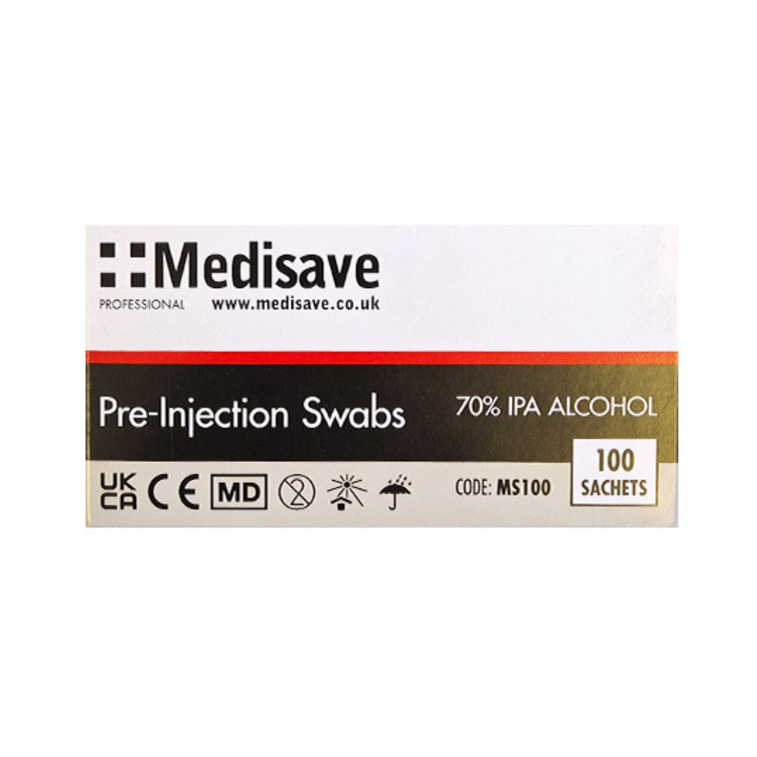 Product: Pre-Injection Swabs 70% IPA Alcohol x 100