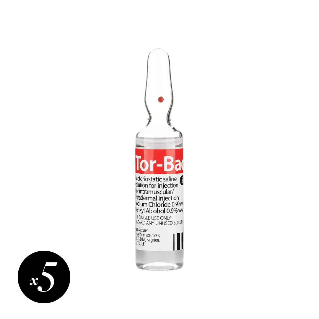 Product: Tor-Bac Bacteriostatic Saline (5x5ml)